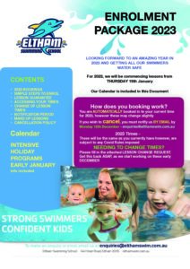 2023 ENROLMENT Information - Eltham Swimming School